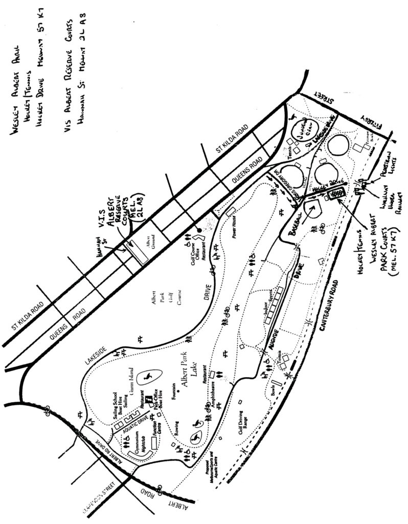 Wesley College – Albert Park Facilities Map – APS Sport